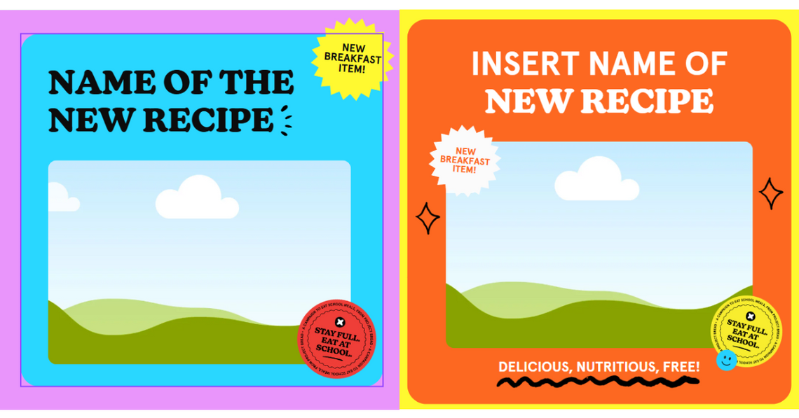 Customizable Graphics for New Recipe/ Breakfast Item